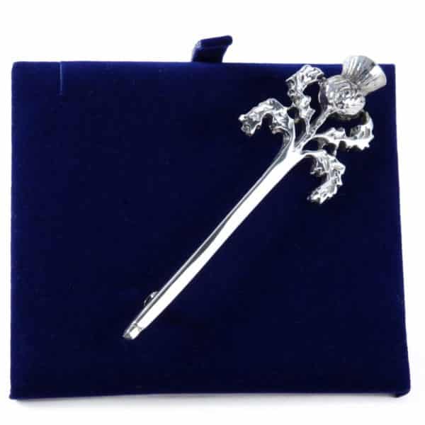Polished Pewter Kilt Pin, Thistle and Leaf Design – The Perfect ...